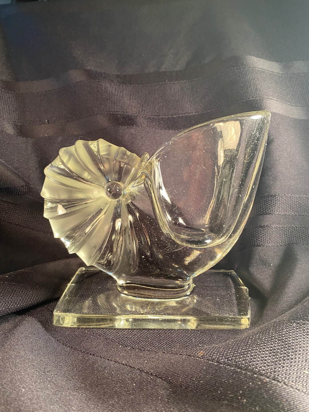 Vintage Glass Nautilus Shell Vase - Etsy