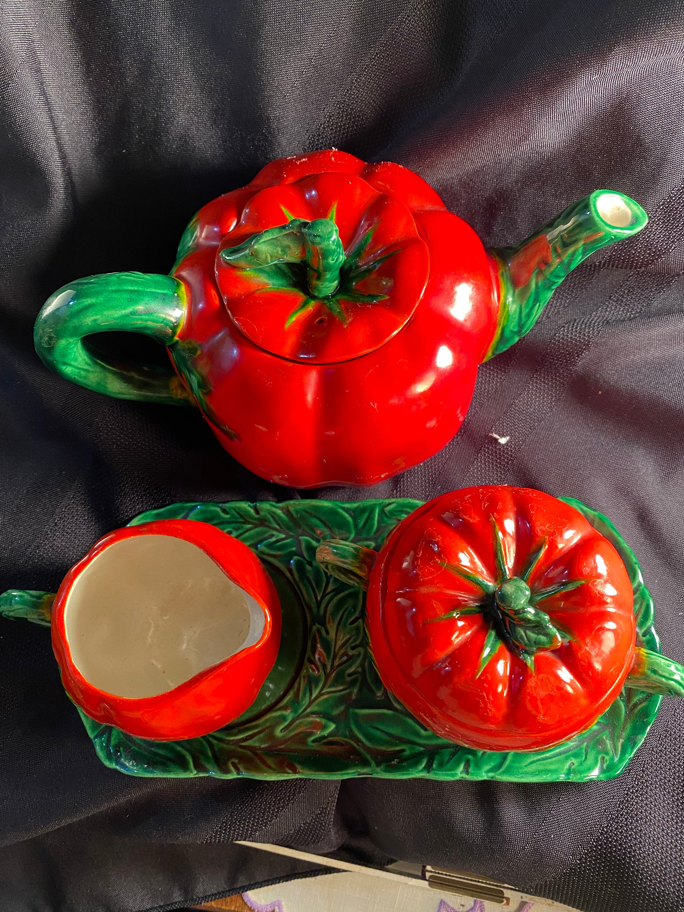 Vintage Tomato Tea Set - Etsy