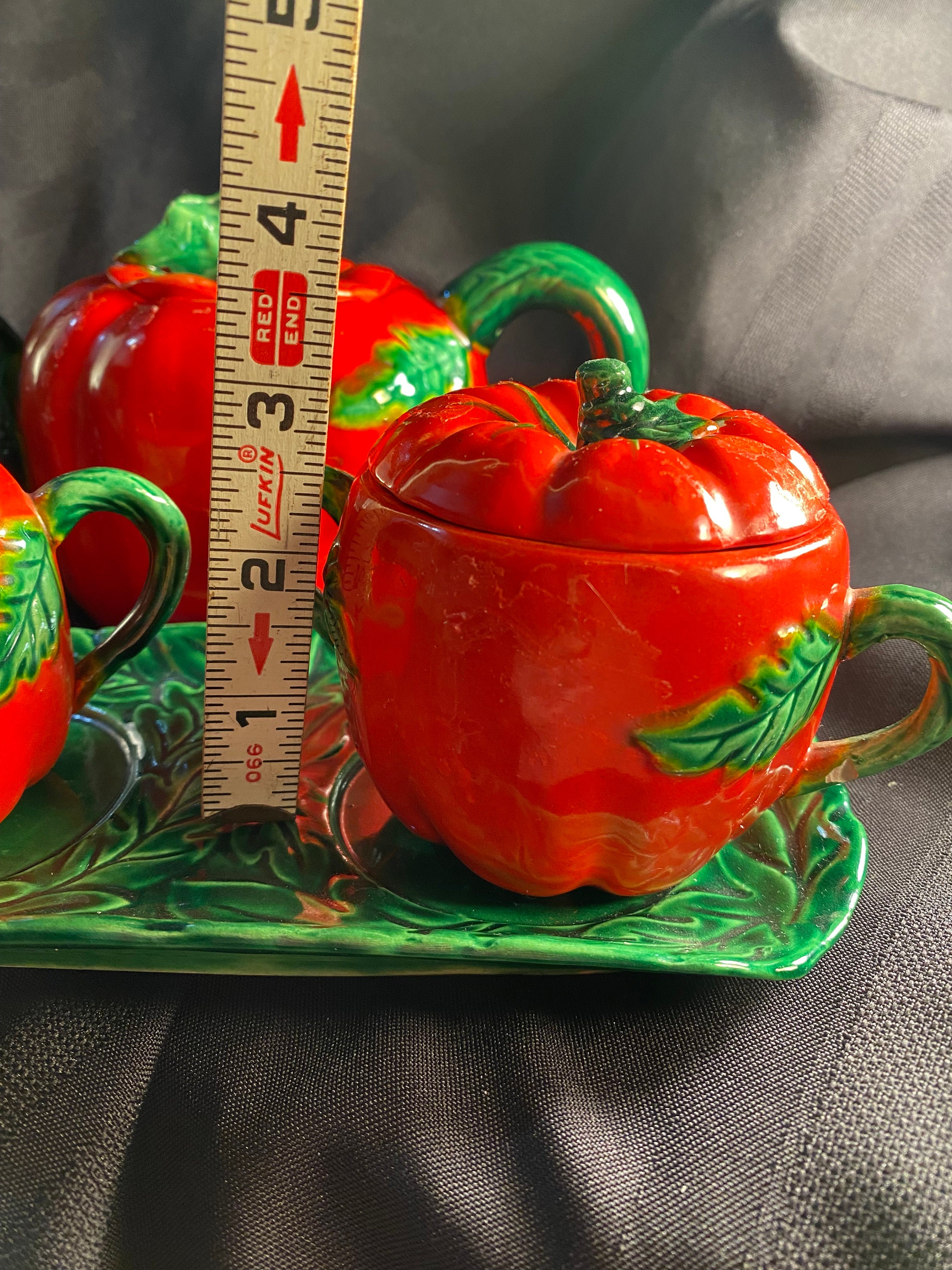 Vintage Tomato Tea Set - Etsy