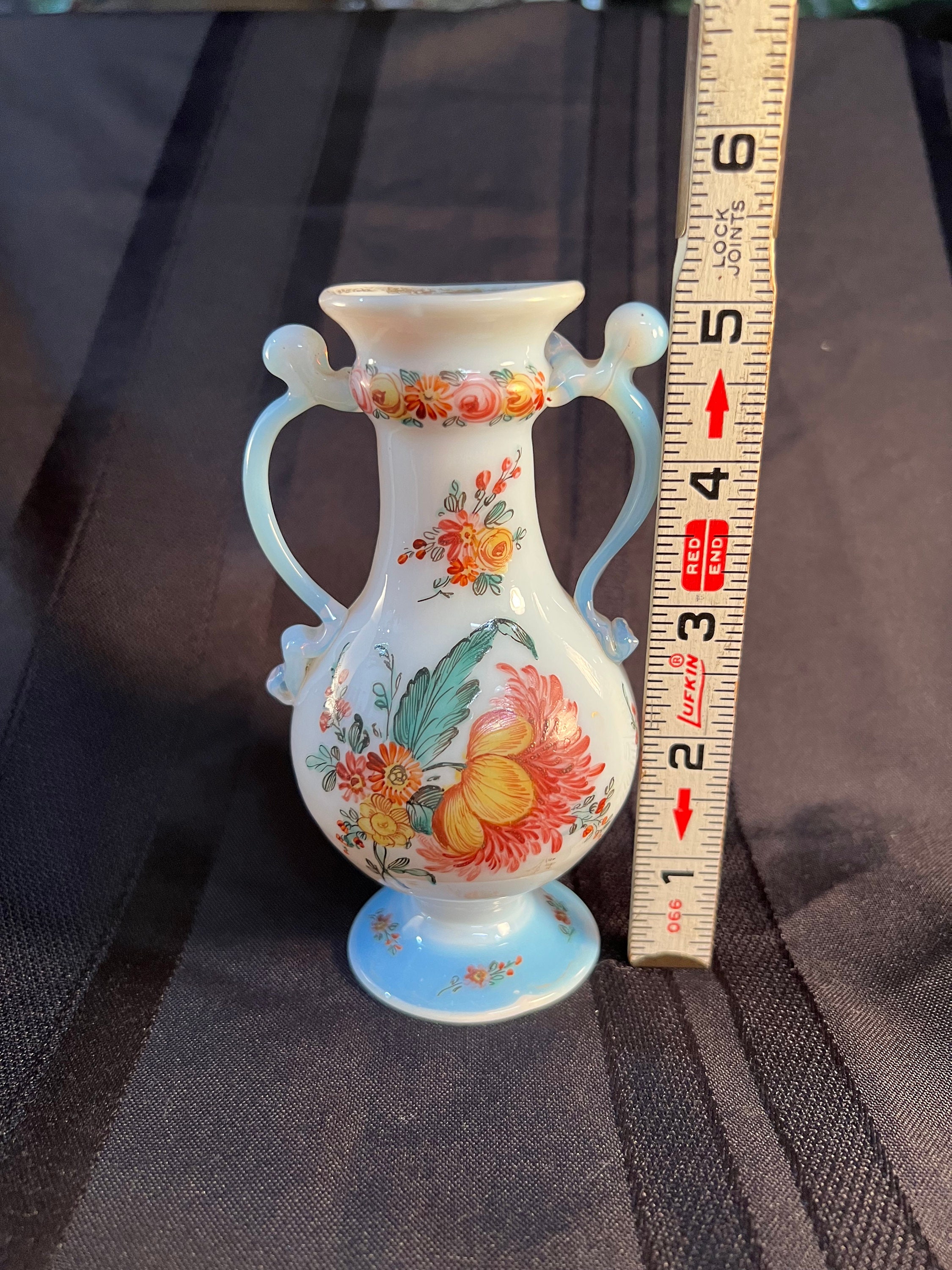 Vintage Opaline Glass Vase - Etsy
