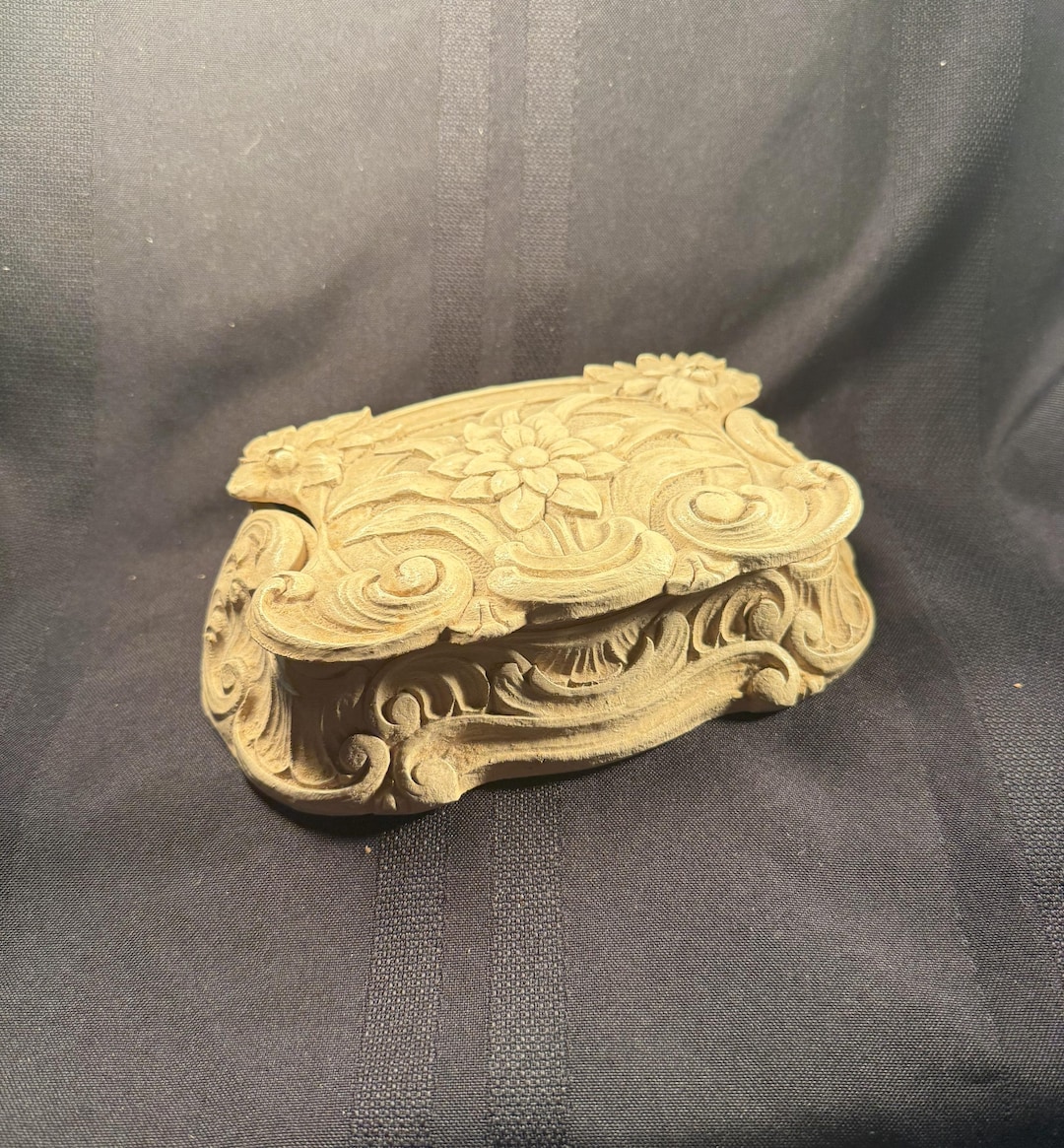 Vintage Syroco Wood Decorative Box With Ornate Carvings - Etsy