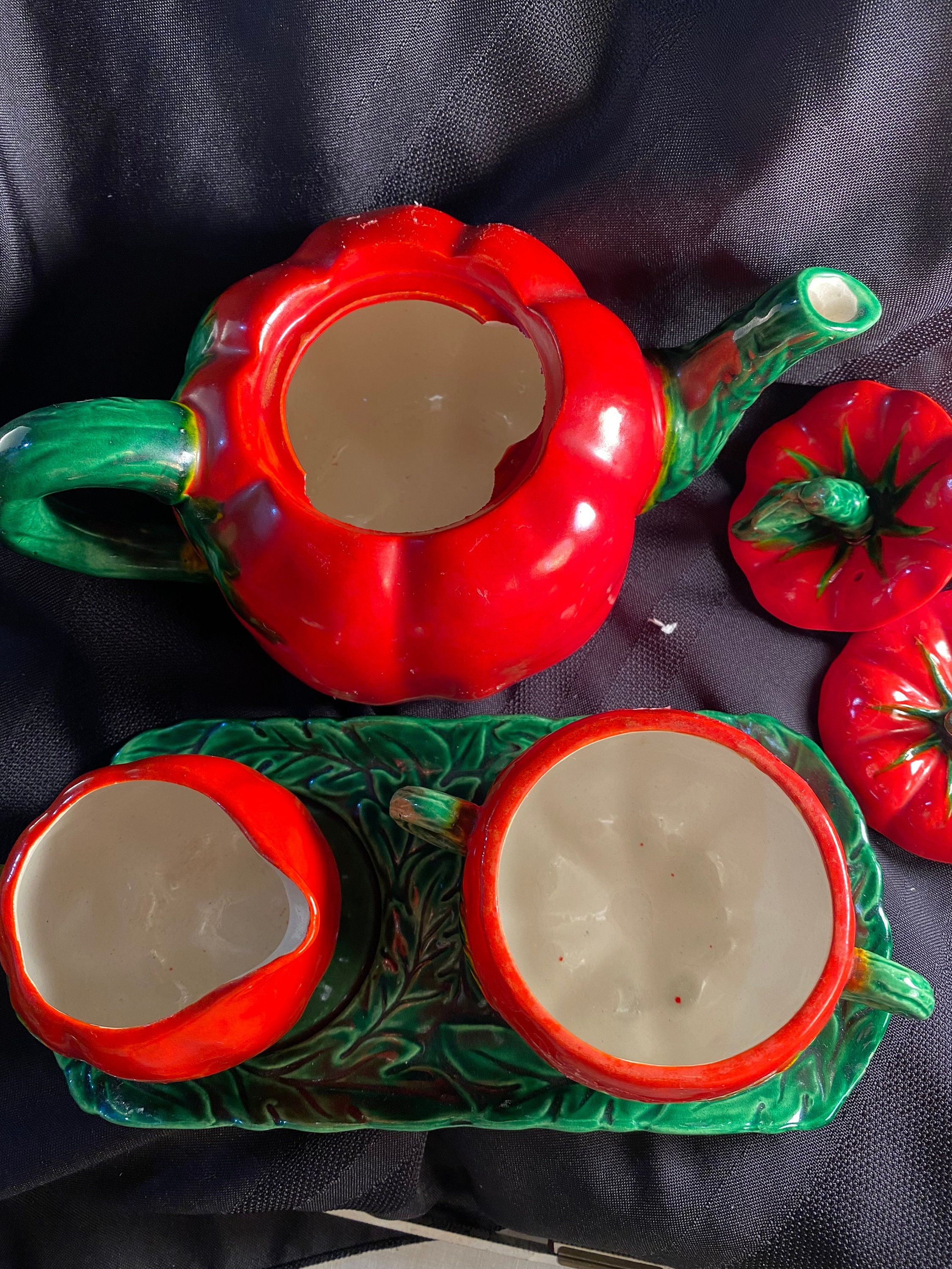 Vintage Tomato Tea Set - Etsy