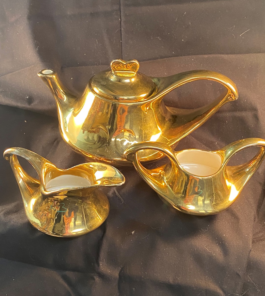 Mid Century Modern 22 Carat Gold Tea Set - Etsy