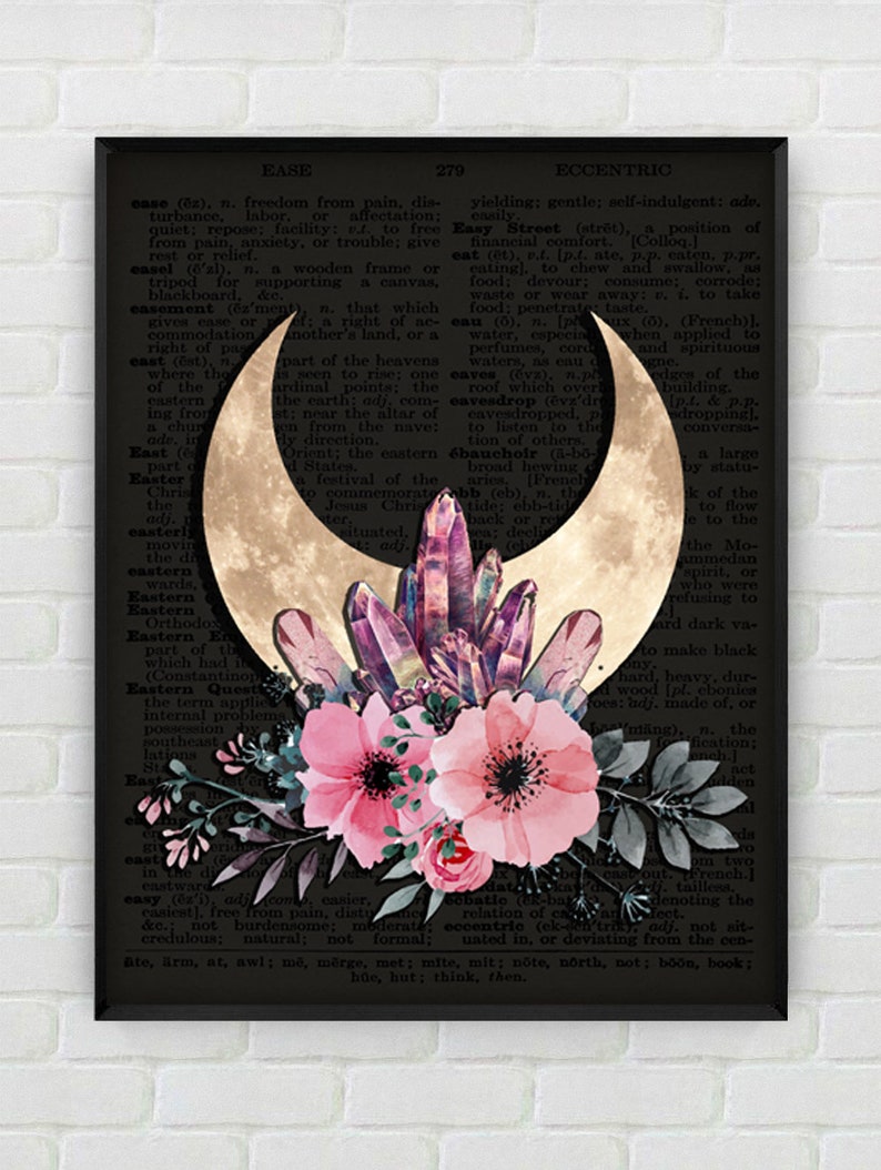 Wall Art Wiccan Decor Witch Decor Triple Moon Gothic Home | Etsy