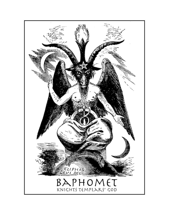 Art & Collectibles 4x6 Original Watercolor Painting Baphomet, Digital ...