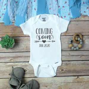 Coming Soon Due Date Announcement Onesie® Pregnancy Announcement Onesie ...