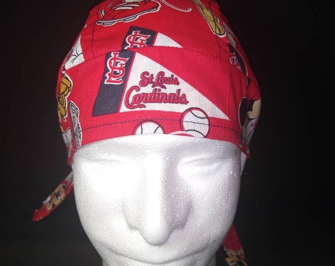 St Louis Cardinals Disney Durag Skull Cap Helmet Lined Du Rag Hat Chemo ...
