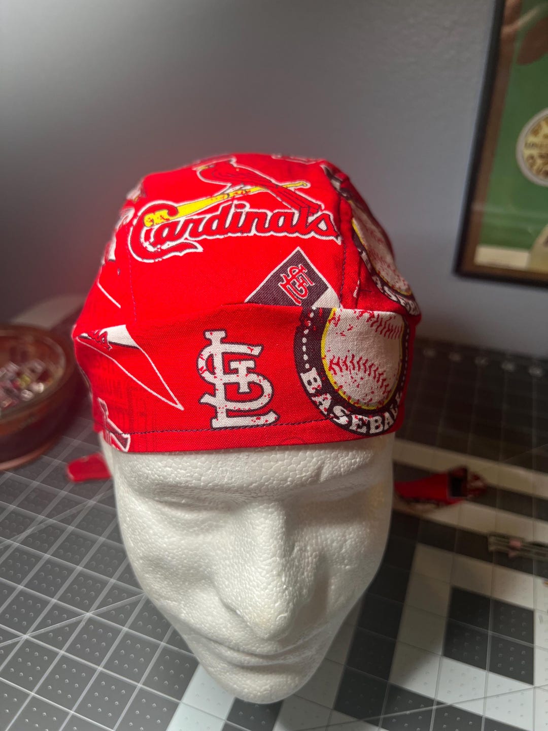St Louis Cardinals Durag Skull Cap Helmet Lined Du Rag Chemo Surgical ...