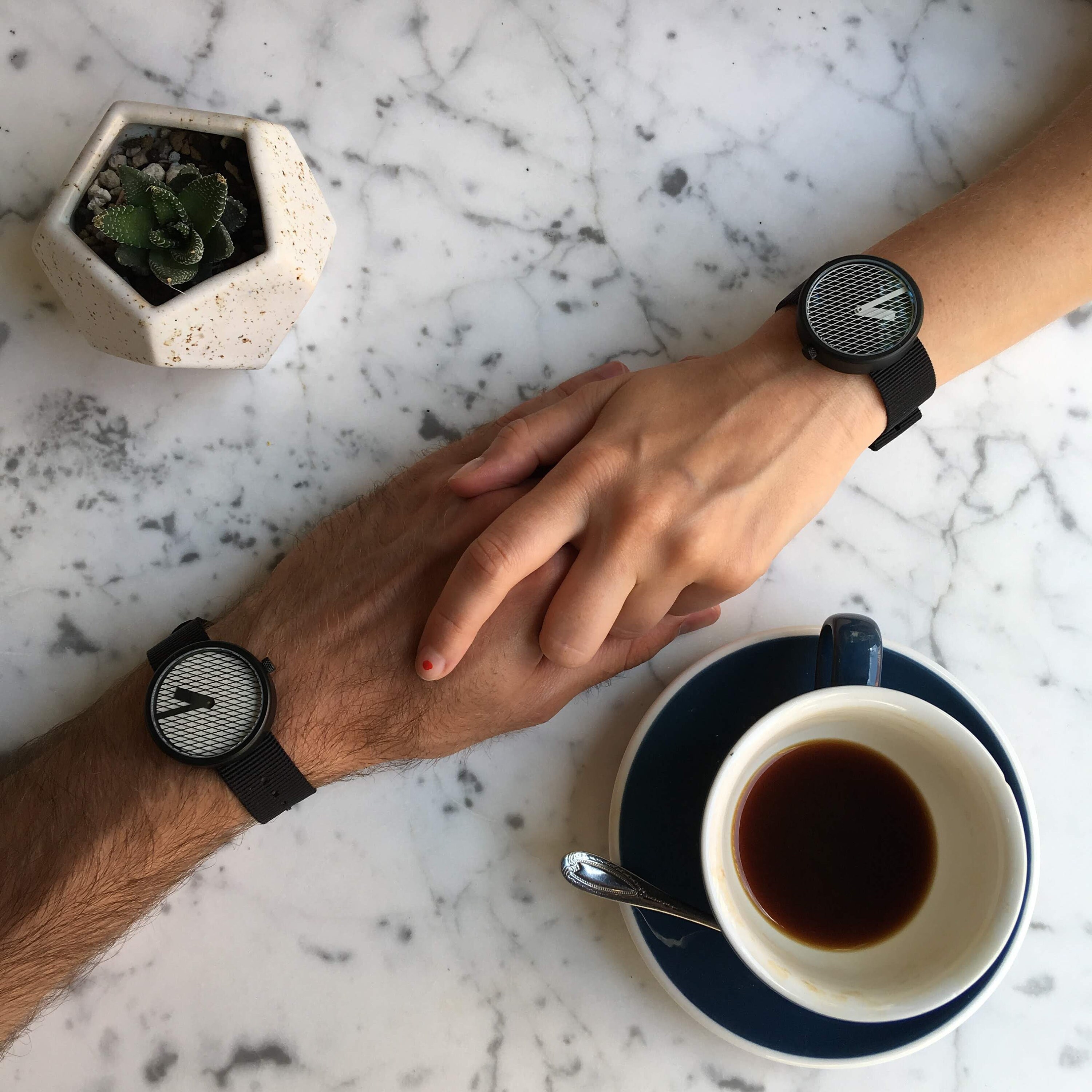 Original Minimalist Designer White and Black Creative Watch With Moire ...