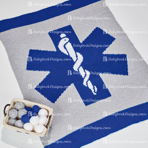 Star of Life EMT EMS Paramedic Afghan Pattern Fun and Easy - Etsy