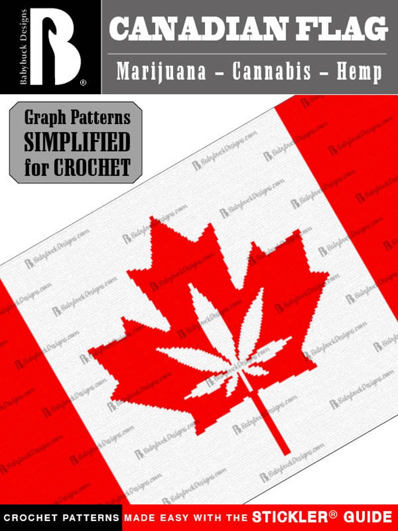 Canadian Flag Marijuana Leaf Graph Pattern - Fun & Easy to Crochet! - Etsy