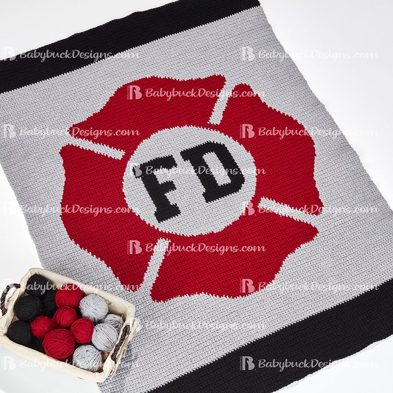 Firefighter Crochet Blanket - Etsy