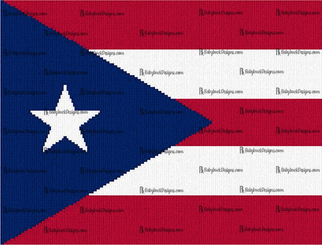 Flag of Puerto Rico Graph Pattern - Fun & Easy to Crochet! - Etsy