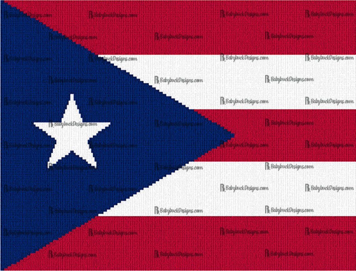 Flag of Puerto Rico Graph Pattern - Fun & Easy to Crochet! - Etsy