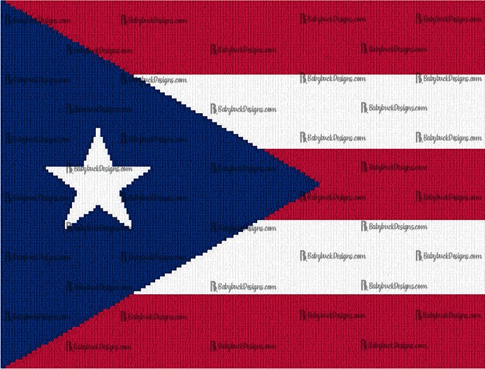 Flag of Puerto Rico Graph Pattern - Fun & Easy to Crochet! - Etsy