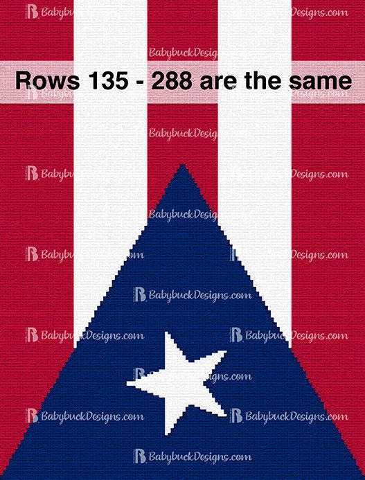 Flag of Puerto Rico Graph Pattern - Fun & Easy to Crochet! - Etsy