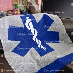 Star of Life EMT EMS Paramedic Afghan Pattern - Fun and Easy to Crochet ...
