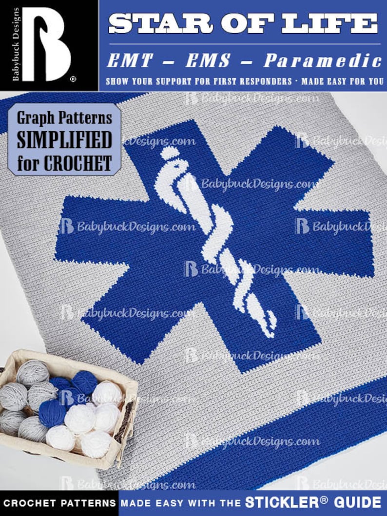 Star of Life EMT EMS Paramedic Afghan Pattern - Fun and Easy to Crochet ...