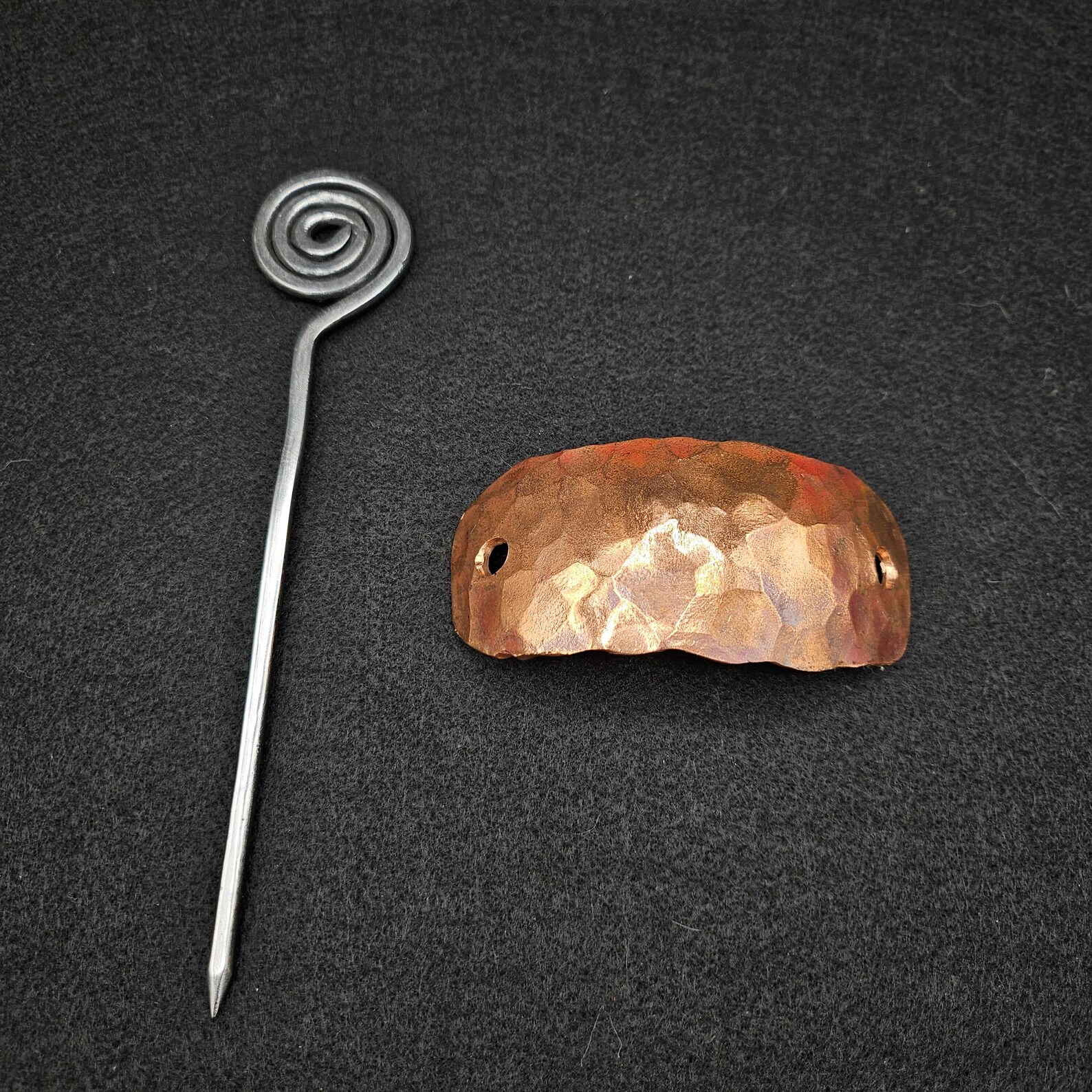 Hand-forged Steel and Copper Hair Stick – Elegant Spiral Design - Etsy