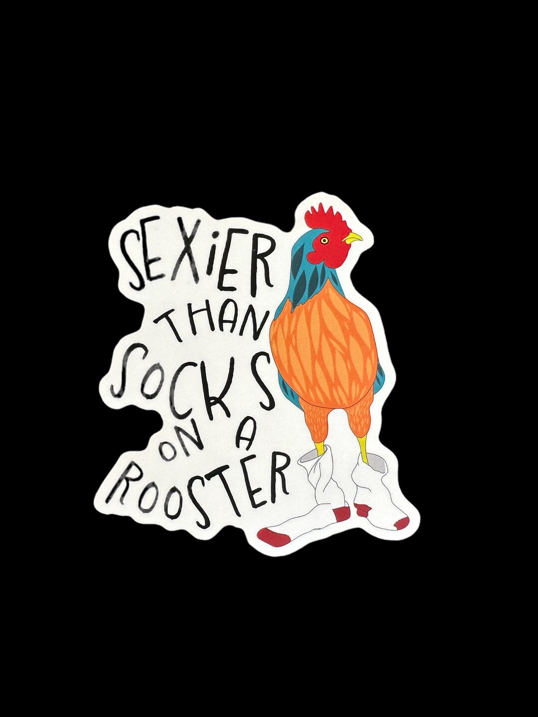 Quirky Rooster Sticker: 5in Die Cut - Add Some Fun to Your Day! - Etsy