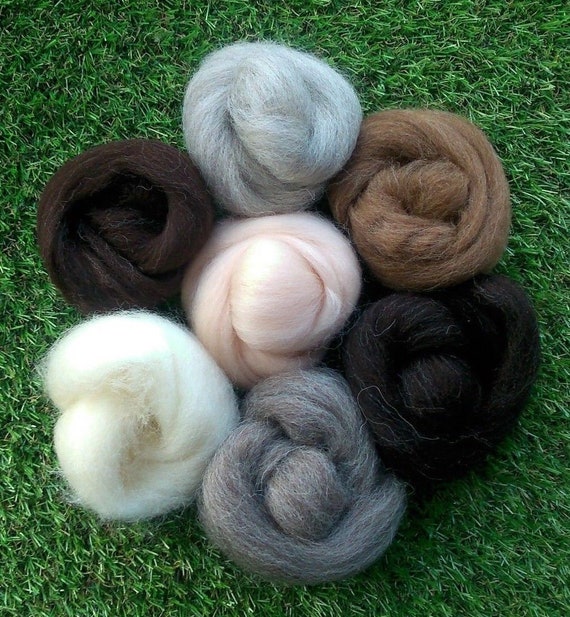 Needle Felting Natural & Flesh Pink Skin Wool Rovings Ideal | Etsy