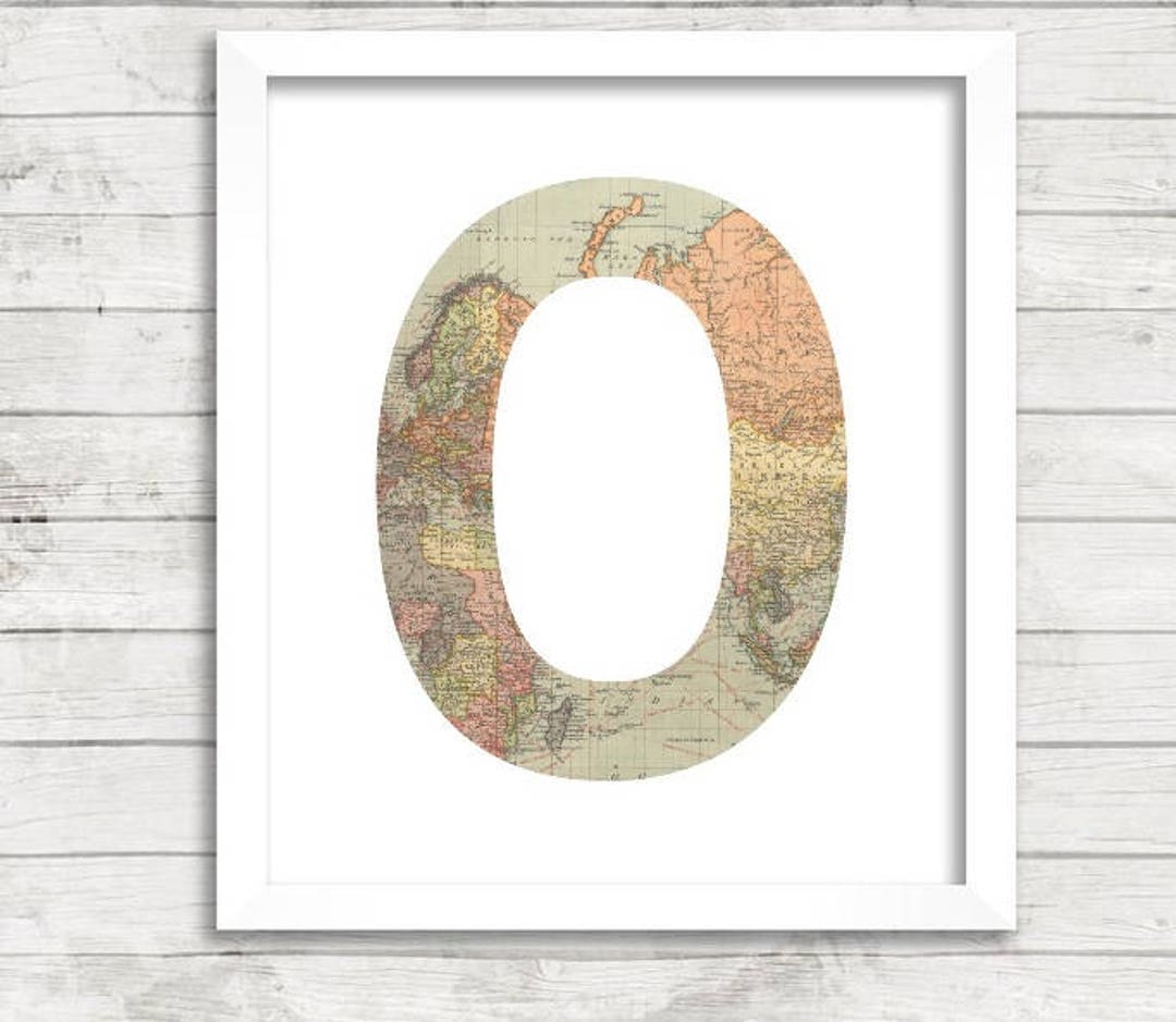 Vintage Map Initial - Printable File - Etsy