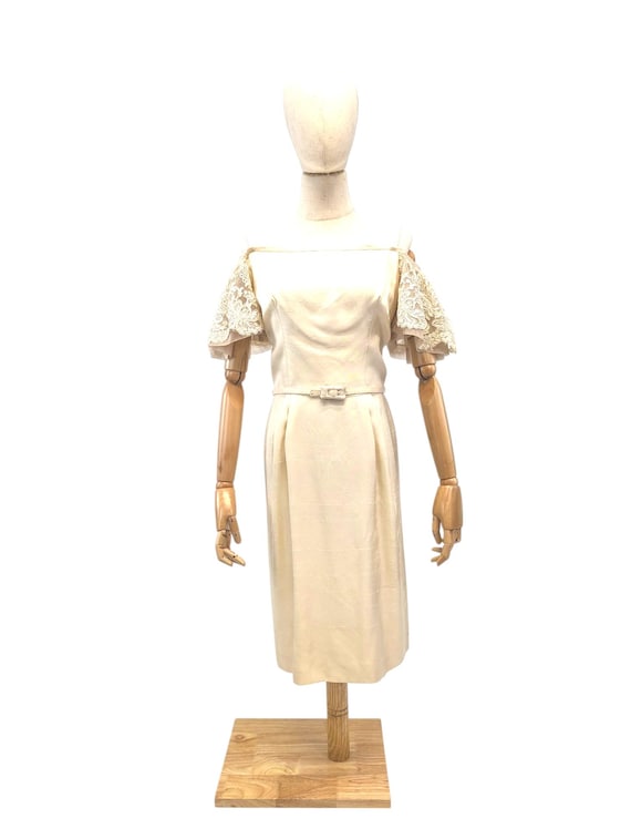Late 1950s/Early 1960s Silk Shantung Sheath Dress - Gem