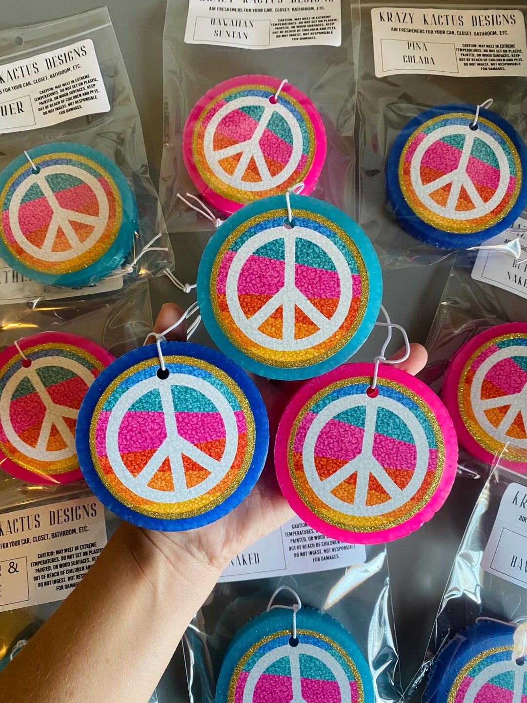Peace Sign Freshie, Circle Freshie, Car Freshener, Car Freshies, Car ...