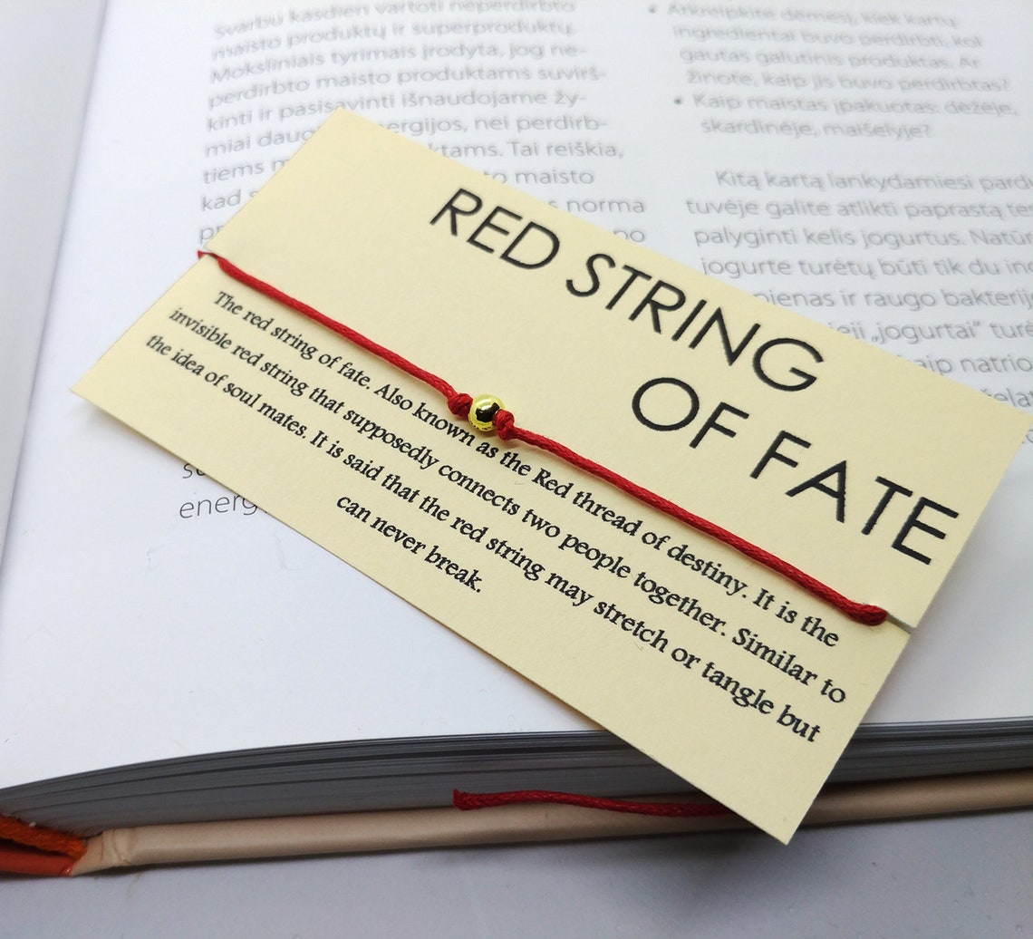 Red String of Fate Bracelet, Red Cord Bracelet, Waxed Cotton String ...