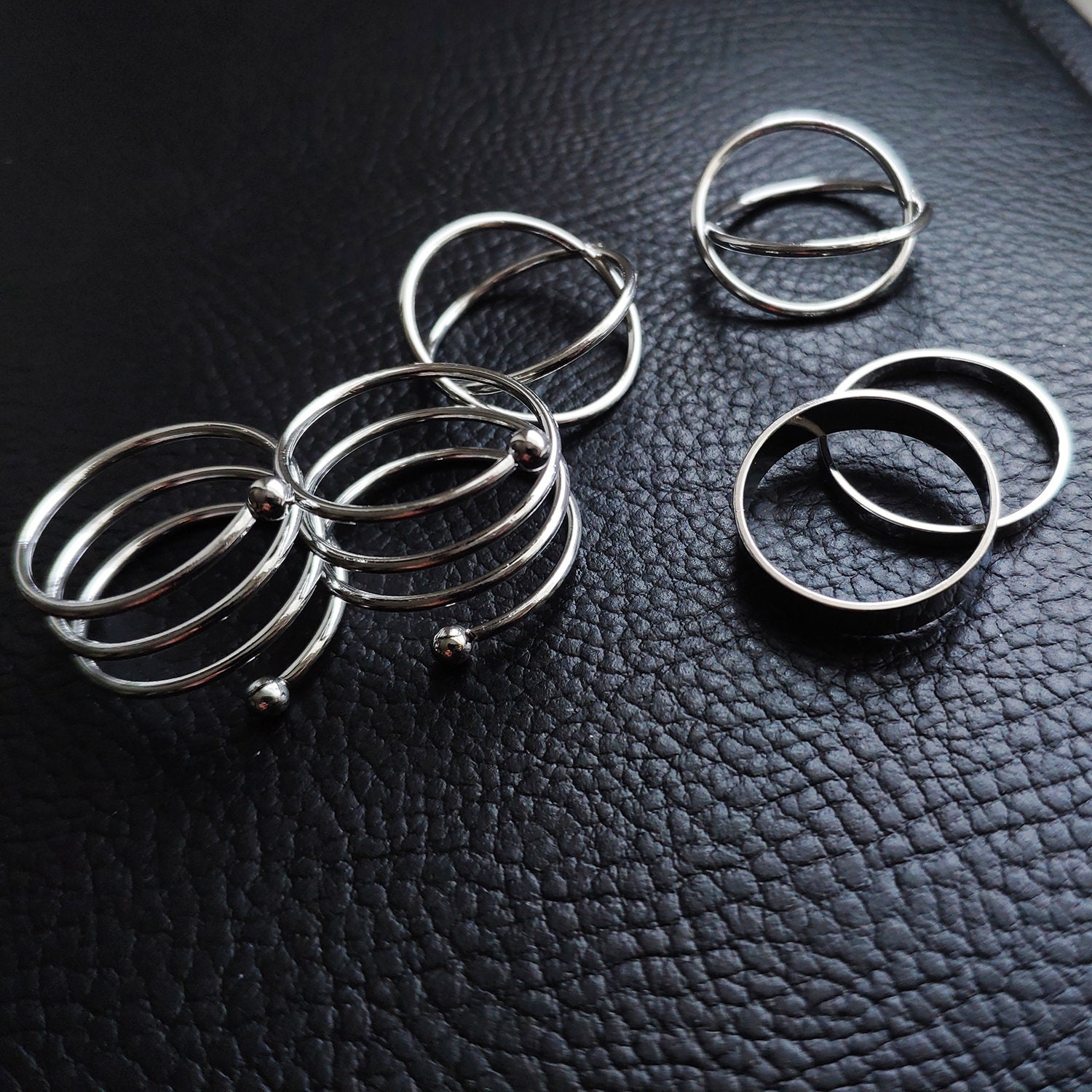 Ring Set Punk Knuckle Rings for Women Finger 6 Rings Set. | Etsy