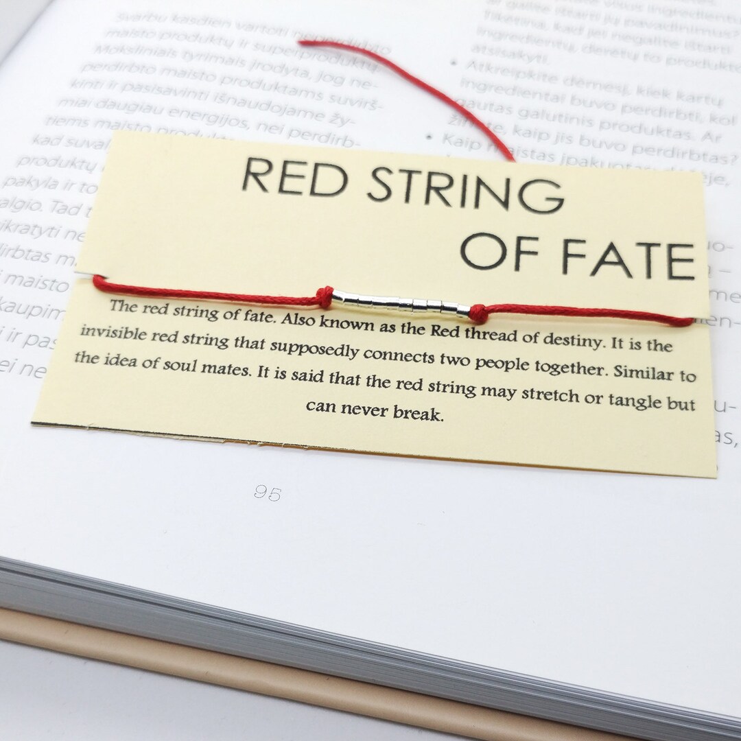 Red String of Fate Bracelet, Red Cord Bracelet, Waxed Cotton String ...