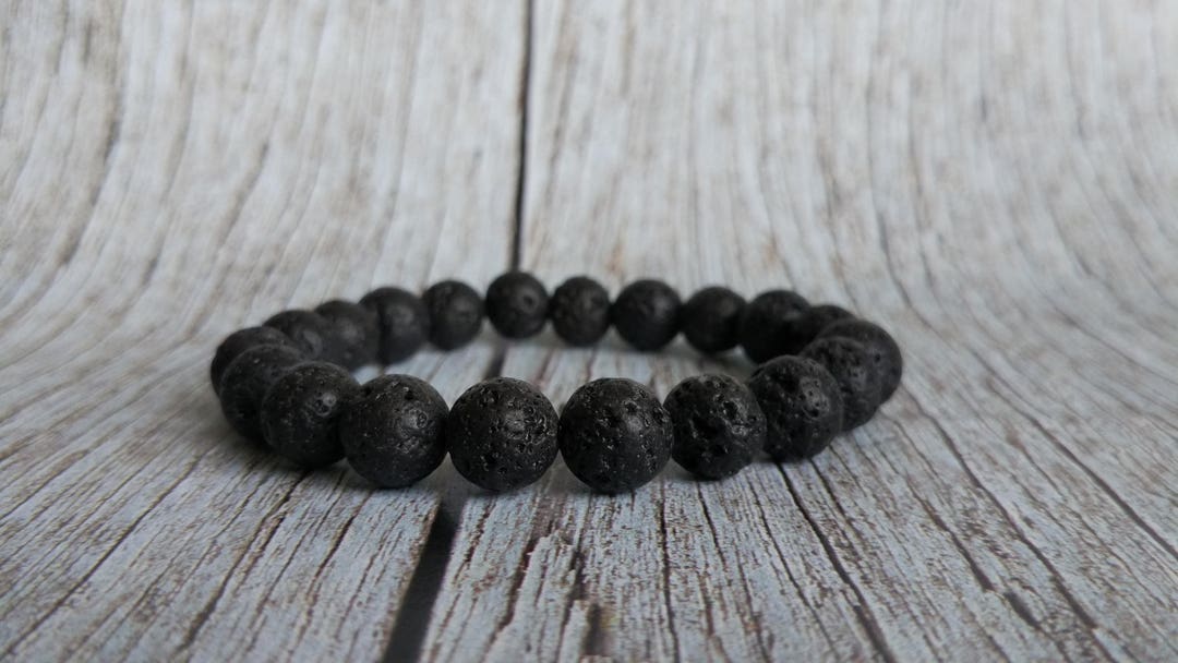 Mala , Lava, Vulcano Lava Perlen, echtes Edelstein Armband, Mala ...