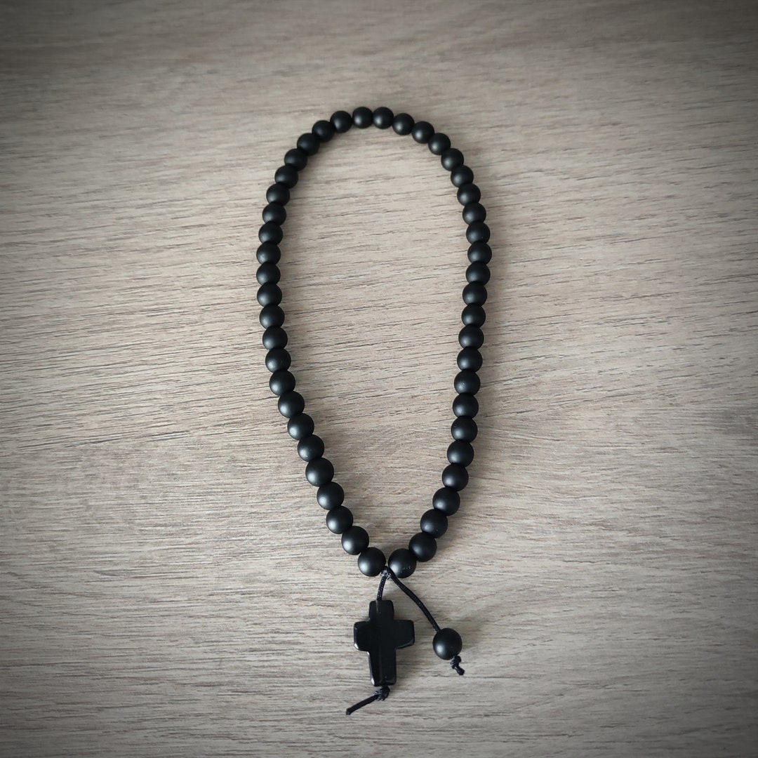 Onyx Beads Rearview Mirror Cross Car Accessories for Mens Gift Car ...