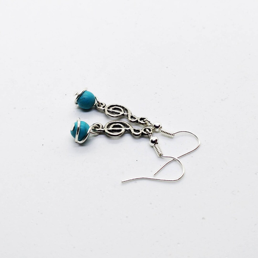 Tibetan Silver Treble Clef Inserts Turquoise Beads. Unique - Etsy