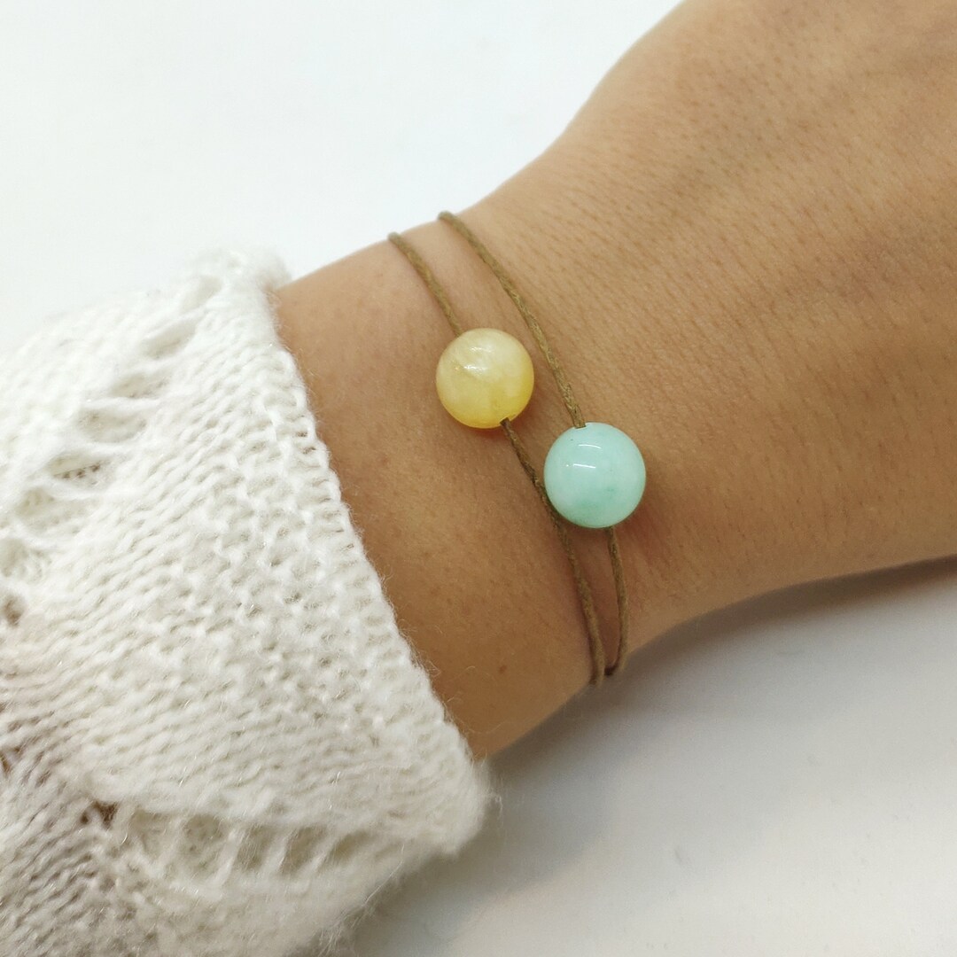 Double Layer Gemstone Bracelet, Choose Your Stones, Adjustable Cord ...