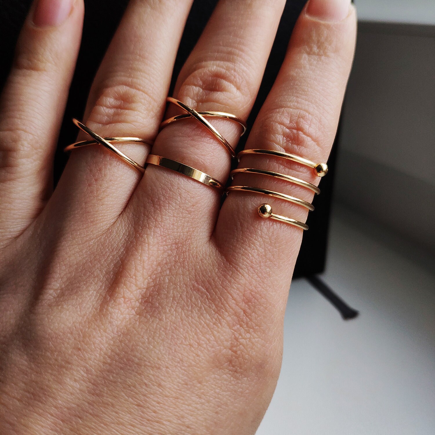 Ring Set Punk Knuckle Rings for Women Finger 6 Rings Set. | Etsy