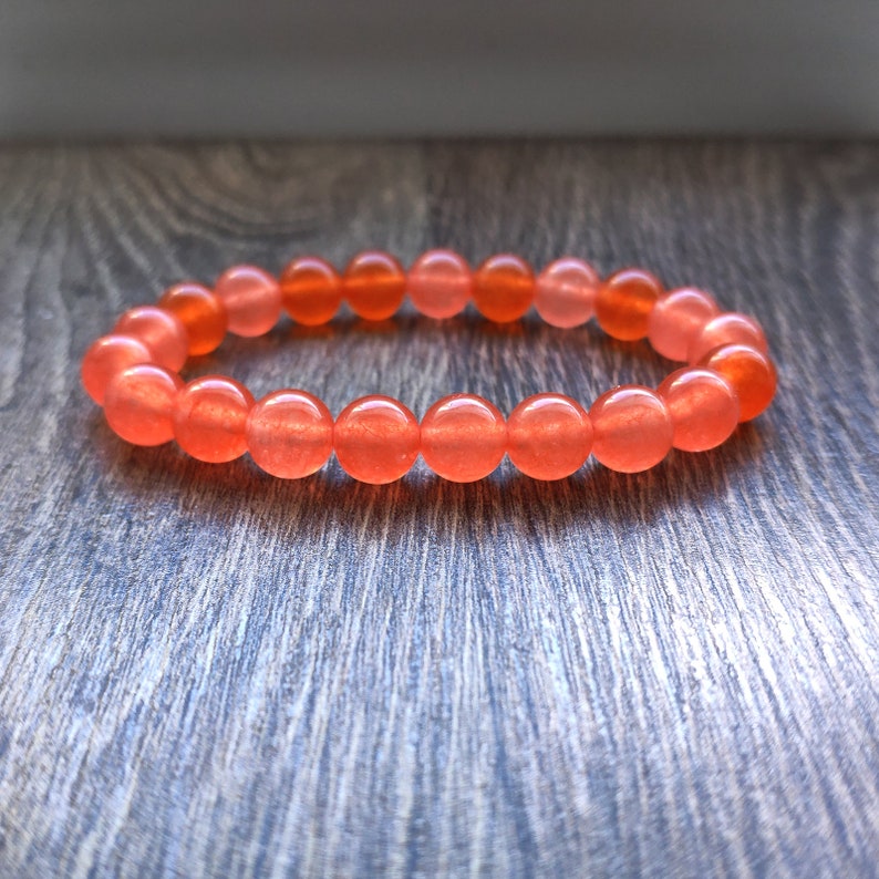 Genuine Orange Jade Bracelet Jade Gemstone Braceletjade - Etsy