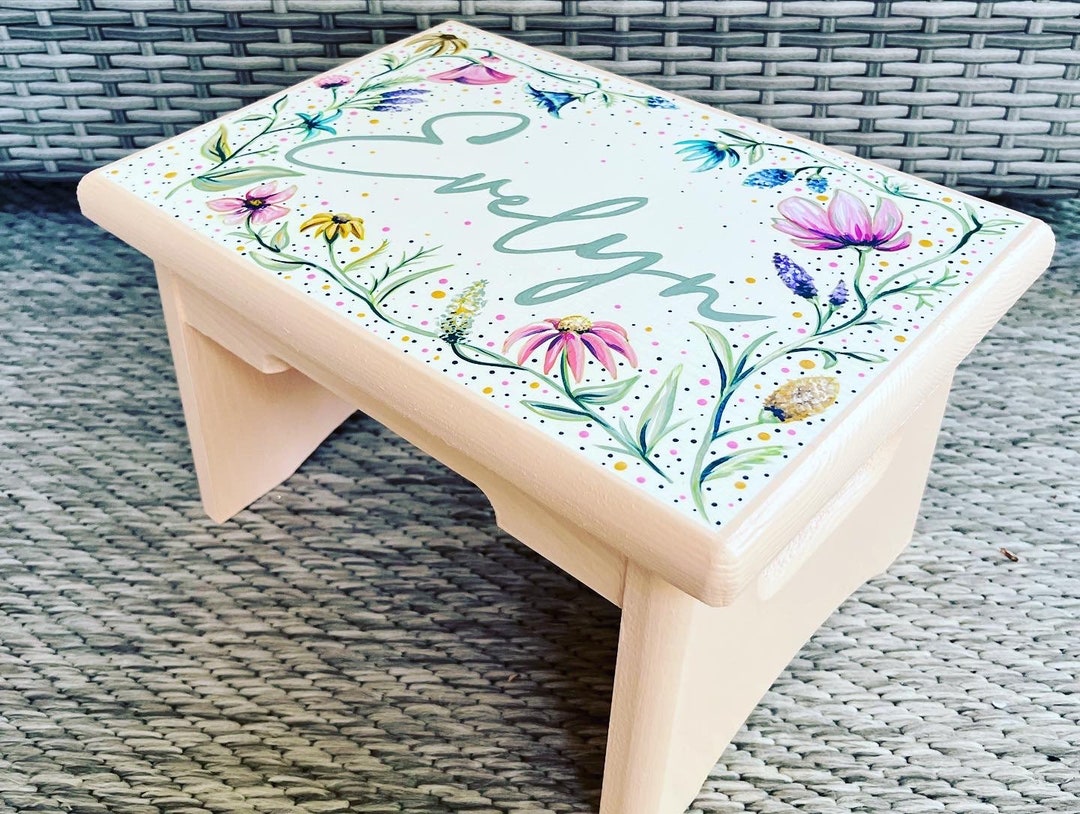Floral Wildflower Girl Step Stool - Etsy
