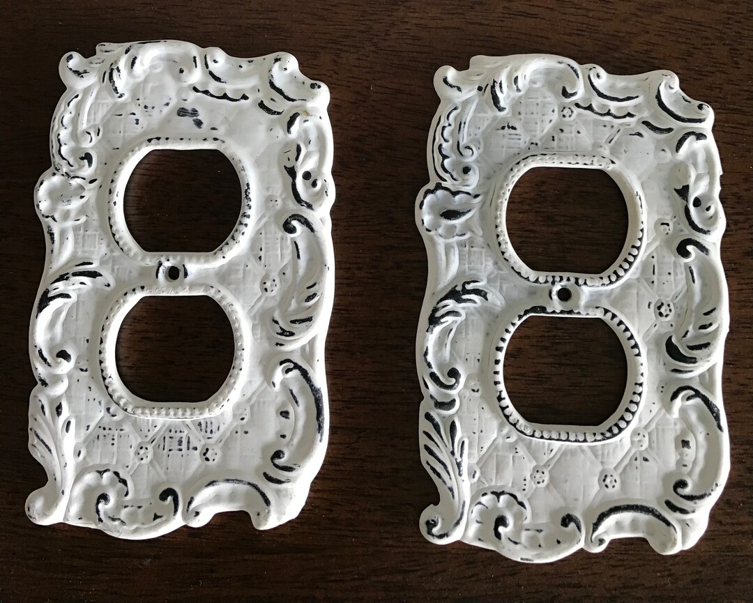Set of 2 Cast Iron Vintage Style ELECTRICAL OUTLET PLATE - Etsy