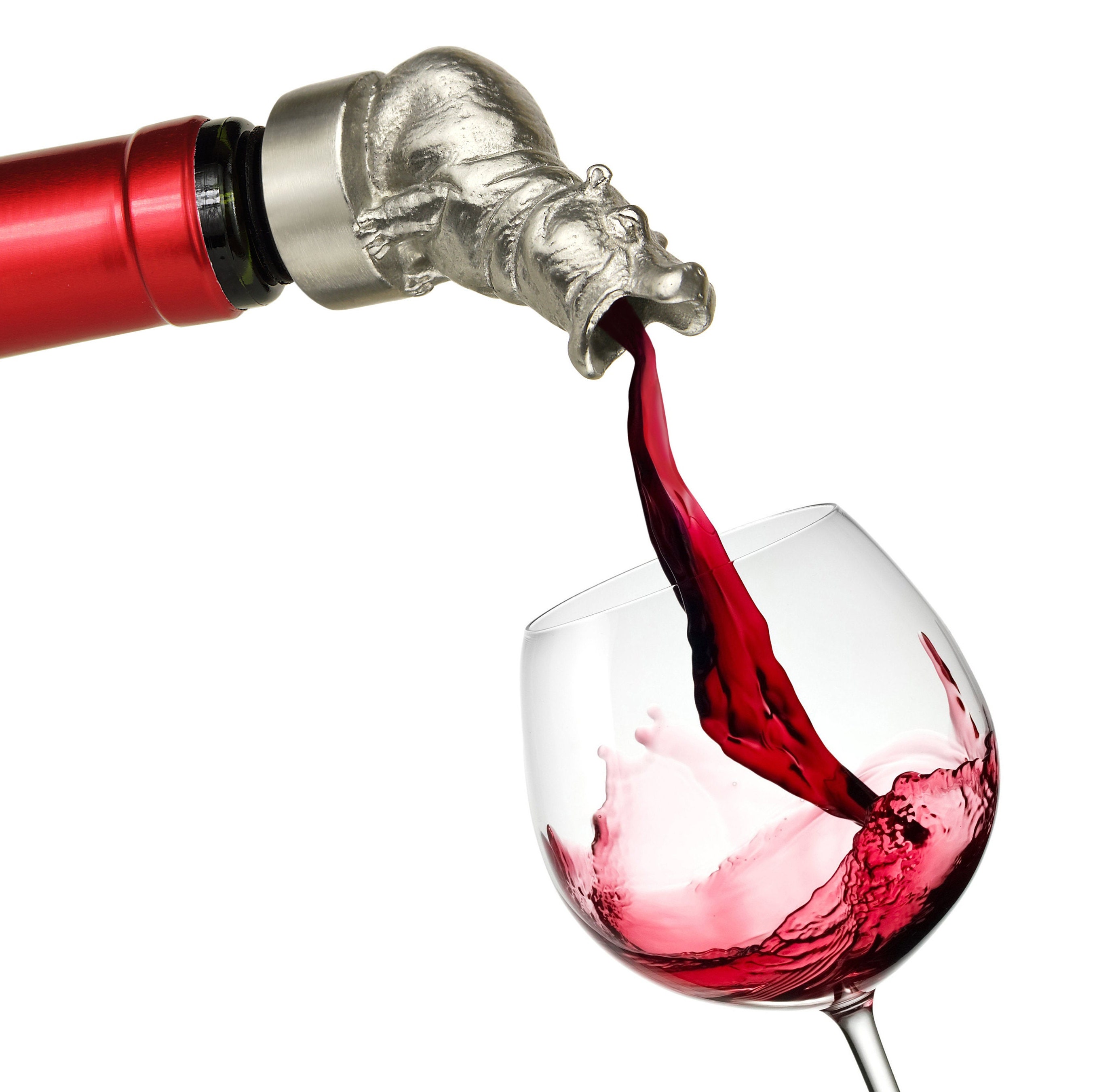 Stainless Steel HIPPOPOTAMUS Wine Pourer Aerator Unique Fun Wine Lover ...