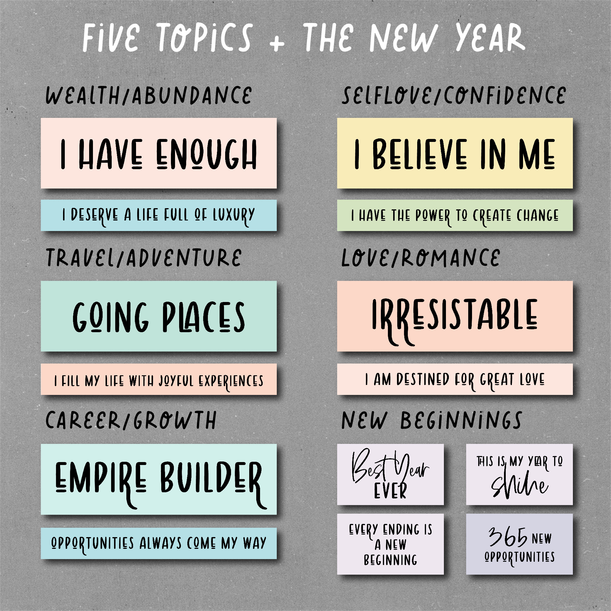 VISION BOARD QUOTES & Clip Art Visioning Printables | Etsy