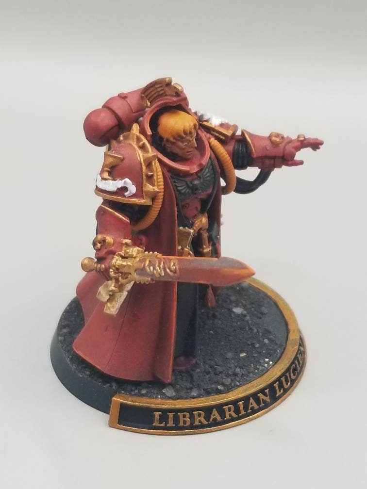 Warhammer 40K Space Marines Blood Angels Librarian Assembled Painted ...