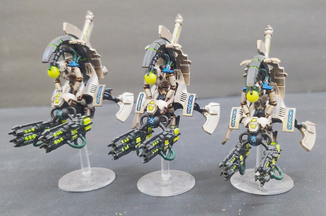 Warhammer 40K 40000 Necrons Tomb Blades (3 Models) Painted Based Ready ...