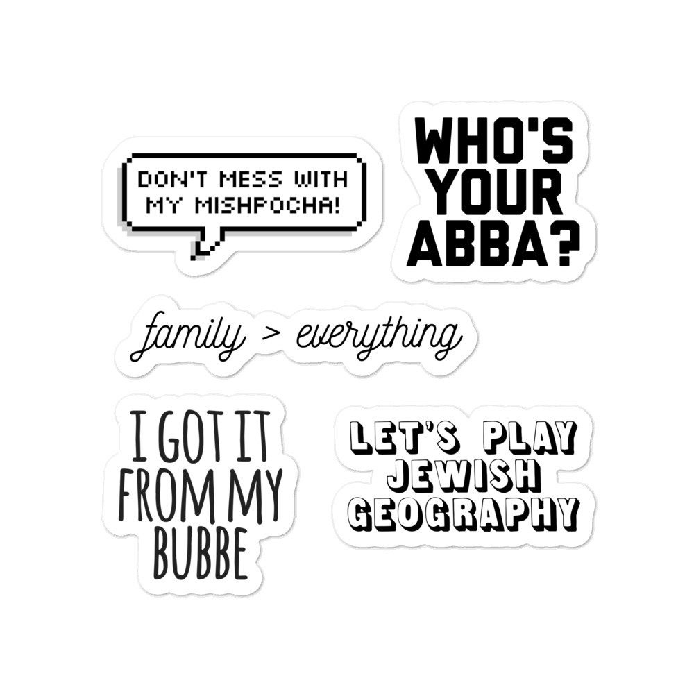 Nice Jewish Family Stickers 5 Sticker Pack - Etsy
