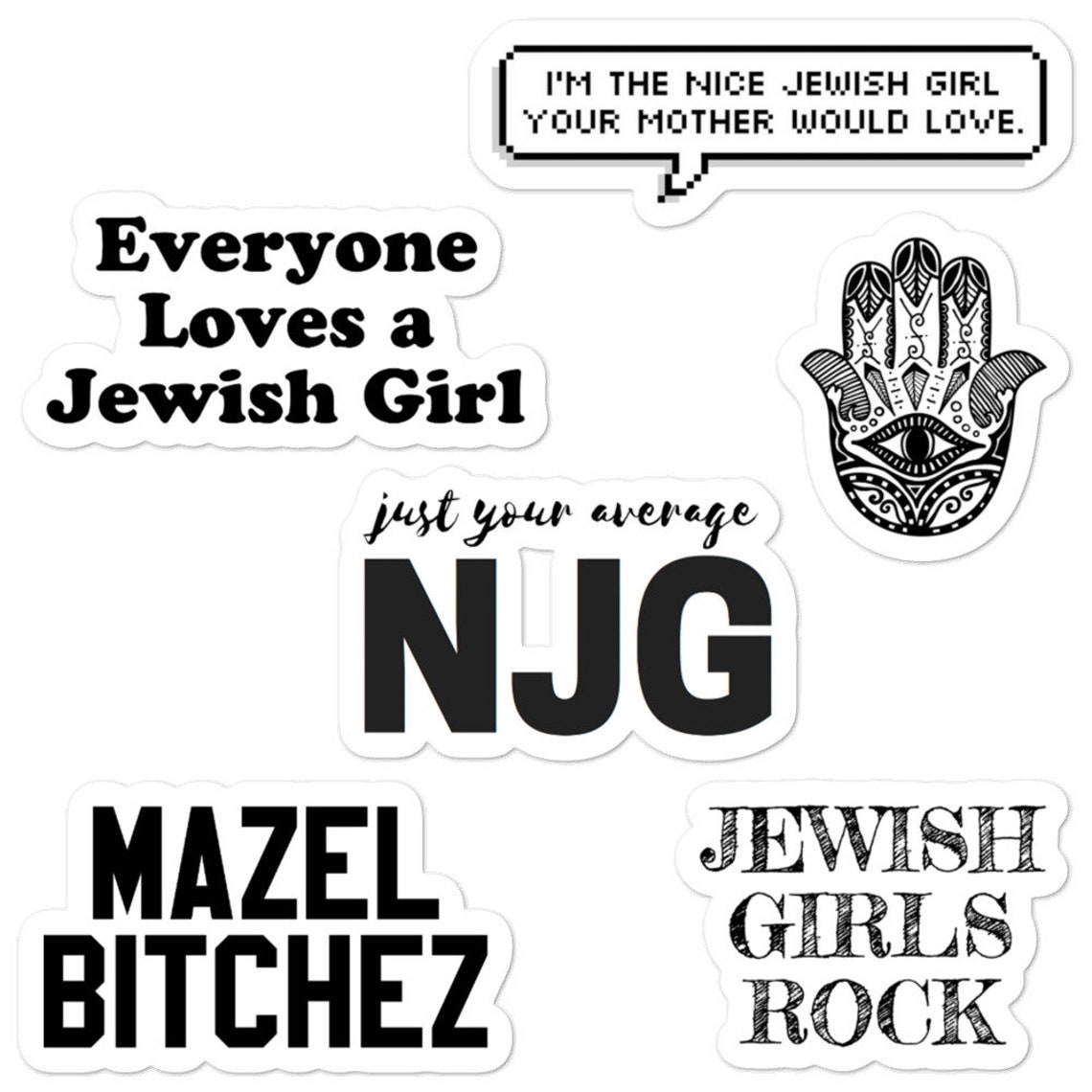 Nice Jewish Girl Stickers 6 Sticker Pack - Etsy
