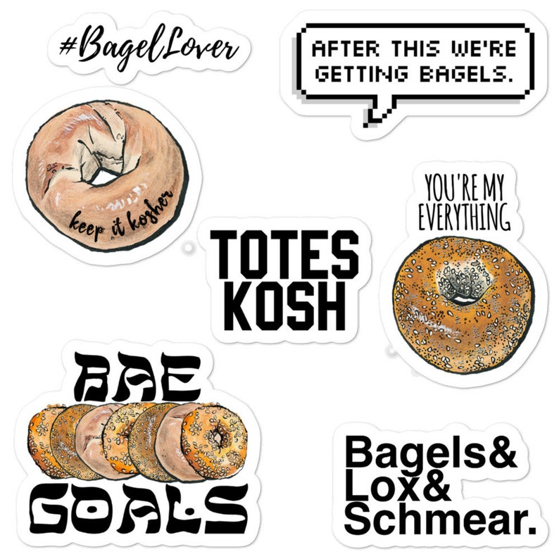 Nice Jewish Girl Bagel Lover Stickers 7 Sticker Pack - Etsy
