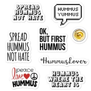 Hummus Lover Stickers 8 Sticker Pack - Etsy