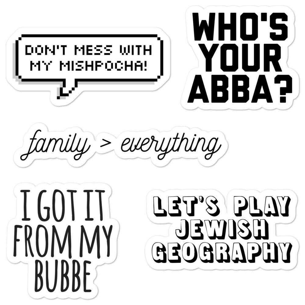 Nice Jewish Family Stickers 5 Sticker Pack - Etsy