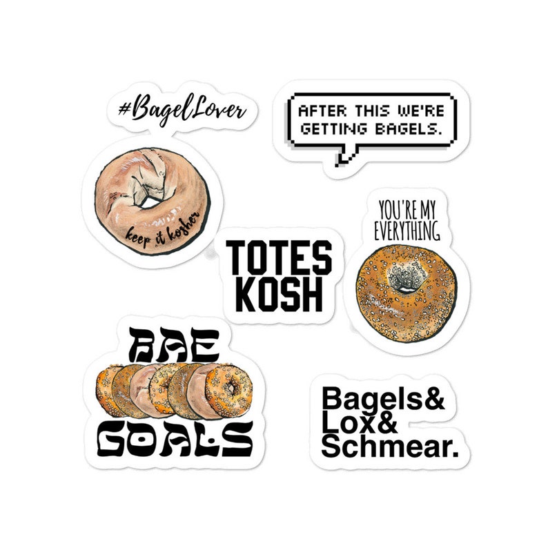 Nice Jewish Girl Bagel Lover Stickers 7 Sticker Pack - Etsy