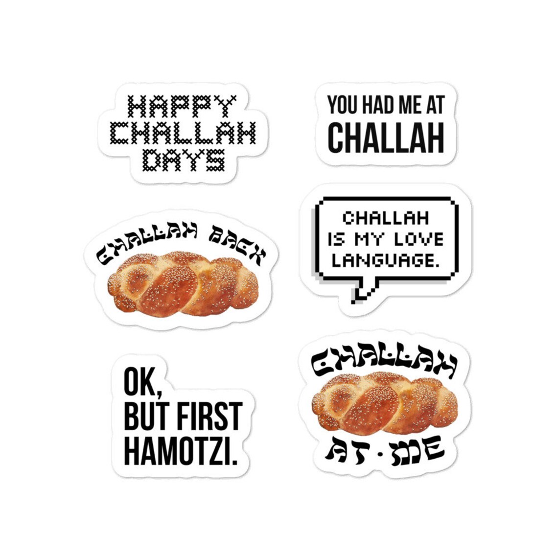 Challah Back Girl Nice Jewish Stickers 6 Sticker Pack - Etsy